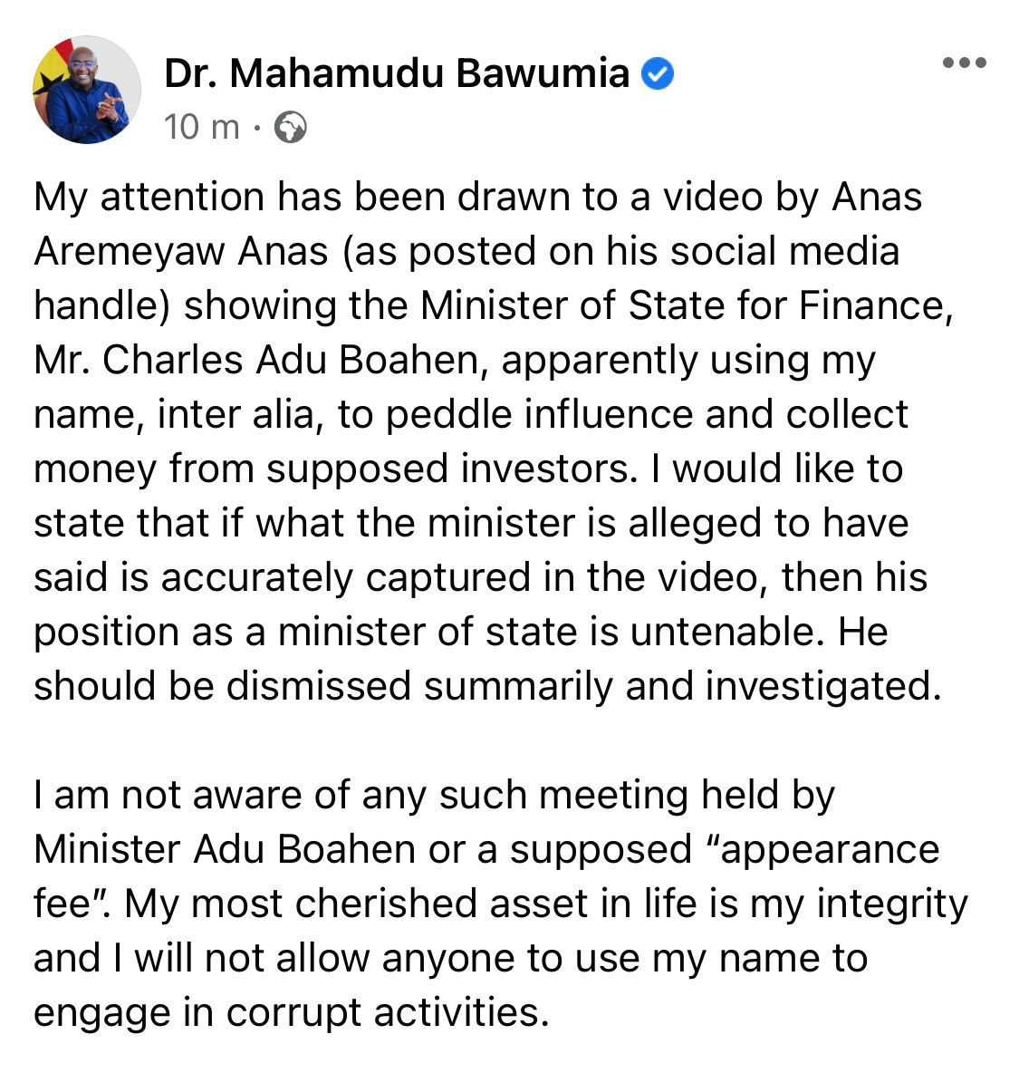 Bawumia cries wolf over the use of his name to peddle influence and ...